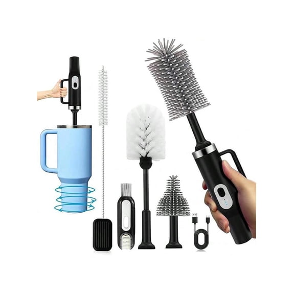 5-In-1 Long Handle Electric Bottle Brush Cleaner And Straw Cleaning ...