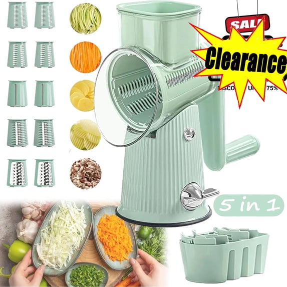 5 In 1 Rotary Cheese Grater, 2025 NEW Cheese Grater, Easy to Clean ...