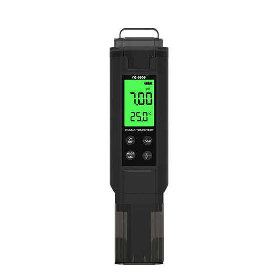5 In 1 Salinity PH Meter High Accuracy 0.01 Resolution EC TDS Temp ...