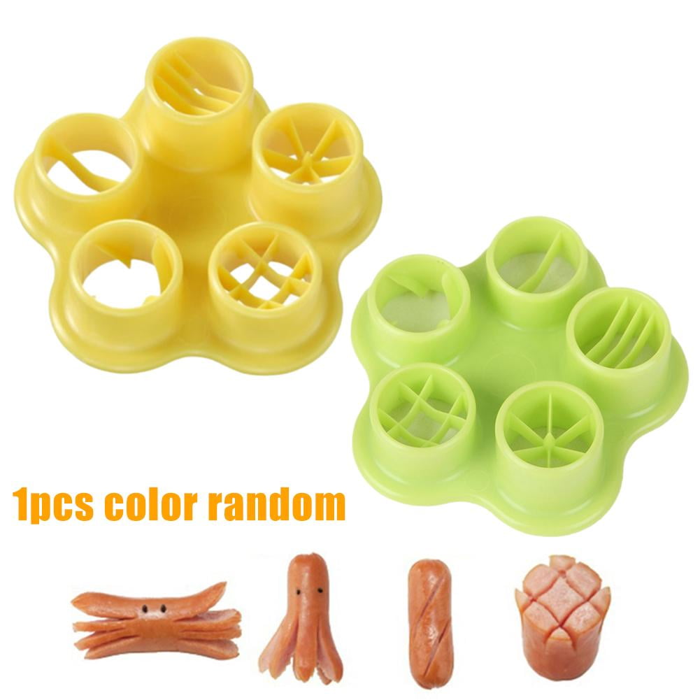 5 In 1 Sausage Hot Dog Cutter Set Ham Cutter Kitchen Mold Cutting DIY ...
