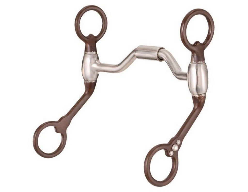 5 In Mouth Tough 1 Horse Bit Low Port W/ Antique Brown Cheeks - Walmart.com