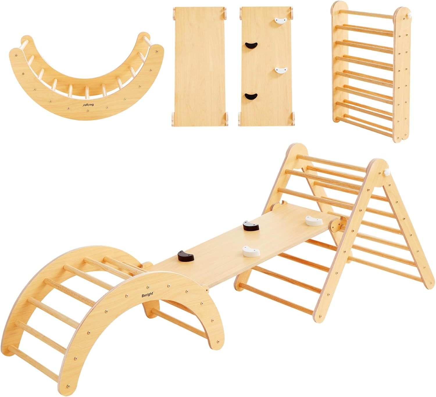 5 In1 Pikler Triangle Gym, Foldable Climbing Triangle Ladder Toys with ...