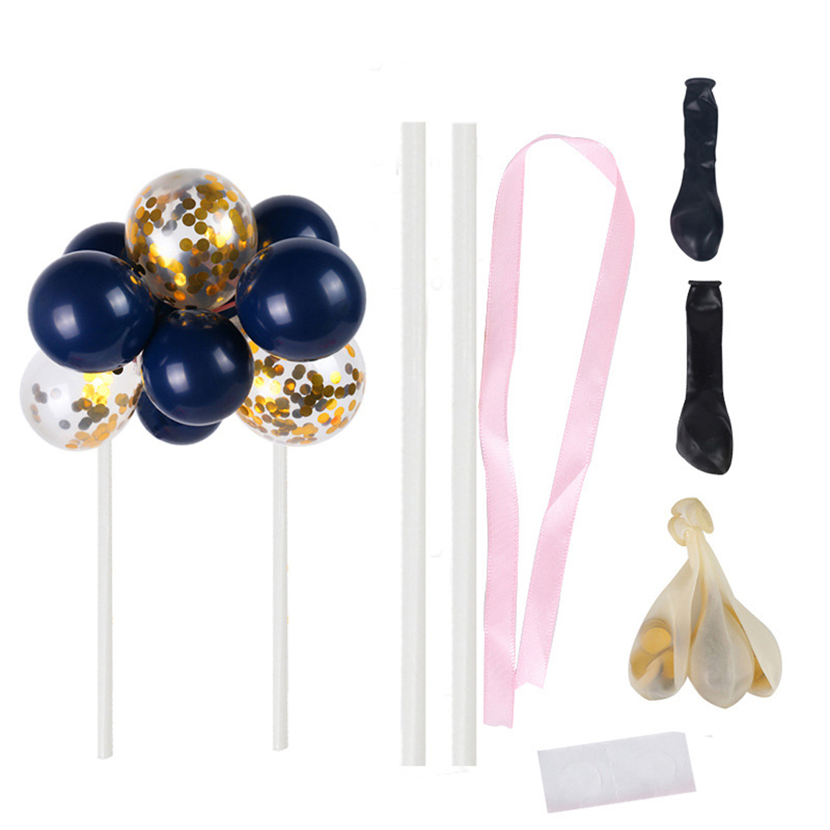 5 Inch 10 Pcs Confetti Metallic Mini Balloon Cake Topper Cupcake Topper ...