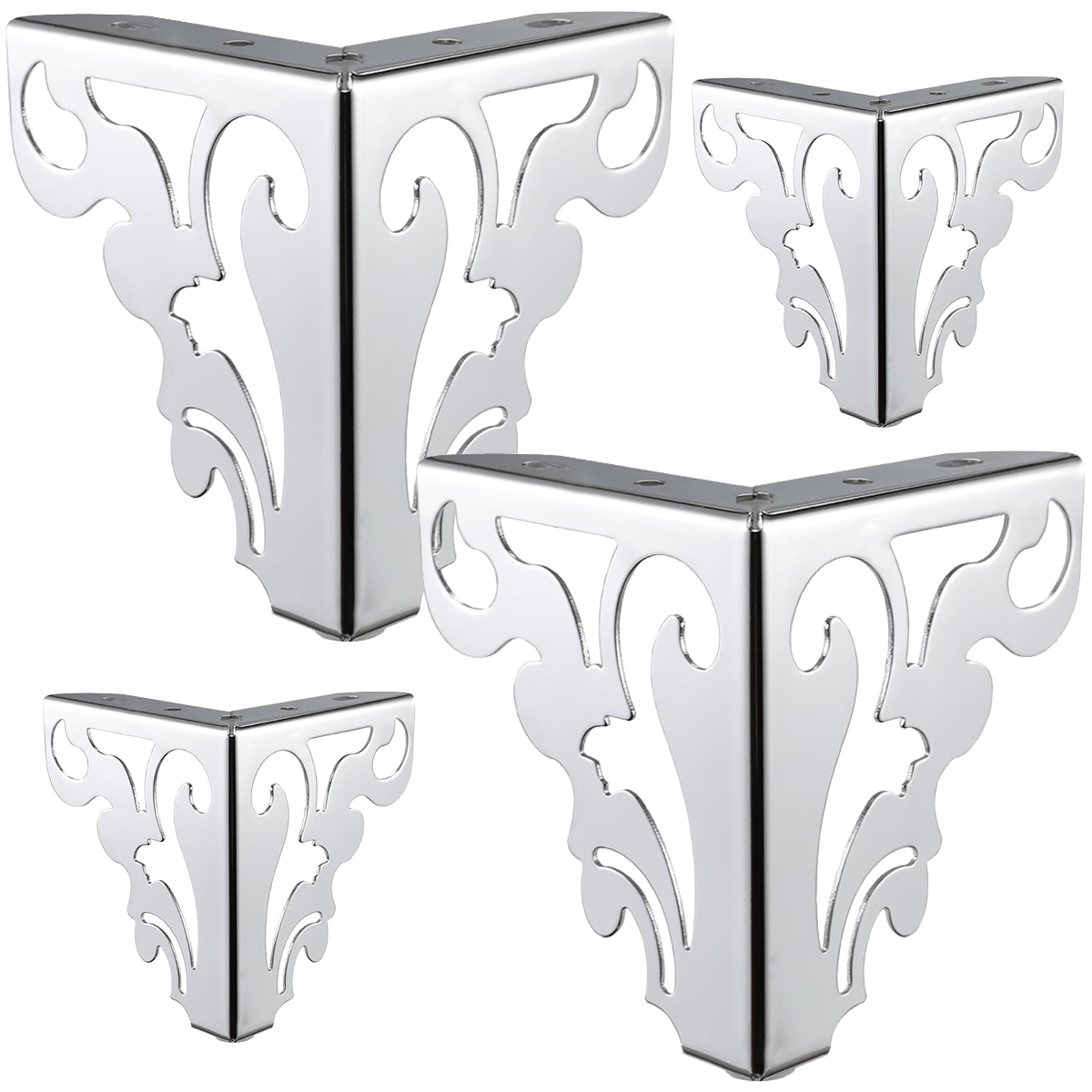 5 Inch / 12cm Metal Furniture Legs, TCHOSUZ Set of 4 Heavy Duty Iron Hollow Out Sofa Legs with ...