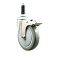 5 Inch 316SS Gray Poly Swivel 3/4 Inch Expanding Stem Caster Lock Brake ...