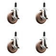 5 Inch 316SS High Temp Glass Filled Nylon 1 Inch Stem Caster Set Brake ...