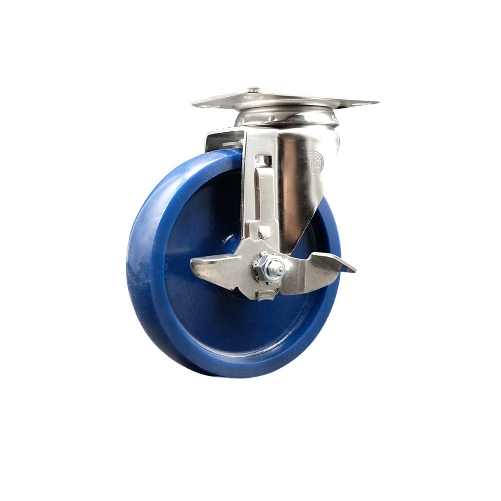 5 Inch 316SS Solid Polyurethane Wheel Swivel Top Plate Caster with ...
