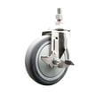 5 Inch 316SS Thermoplastic Rubber Swivel 3/8 Inch Threaded Stem Caster ...