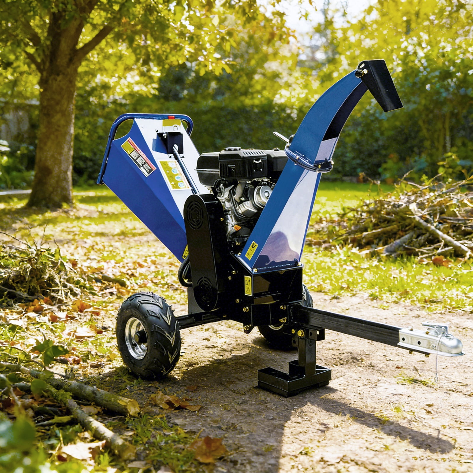 5-Inch 420cc 15HP Gas Wood Chipper Shredder with Electric Start, 420cc ...