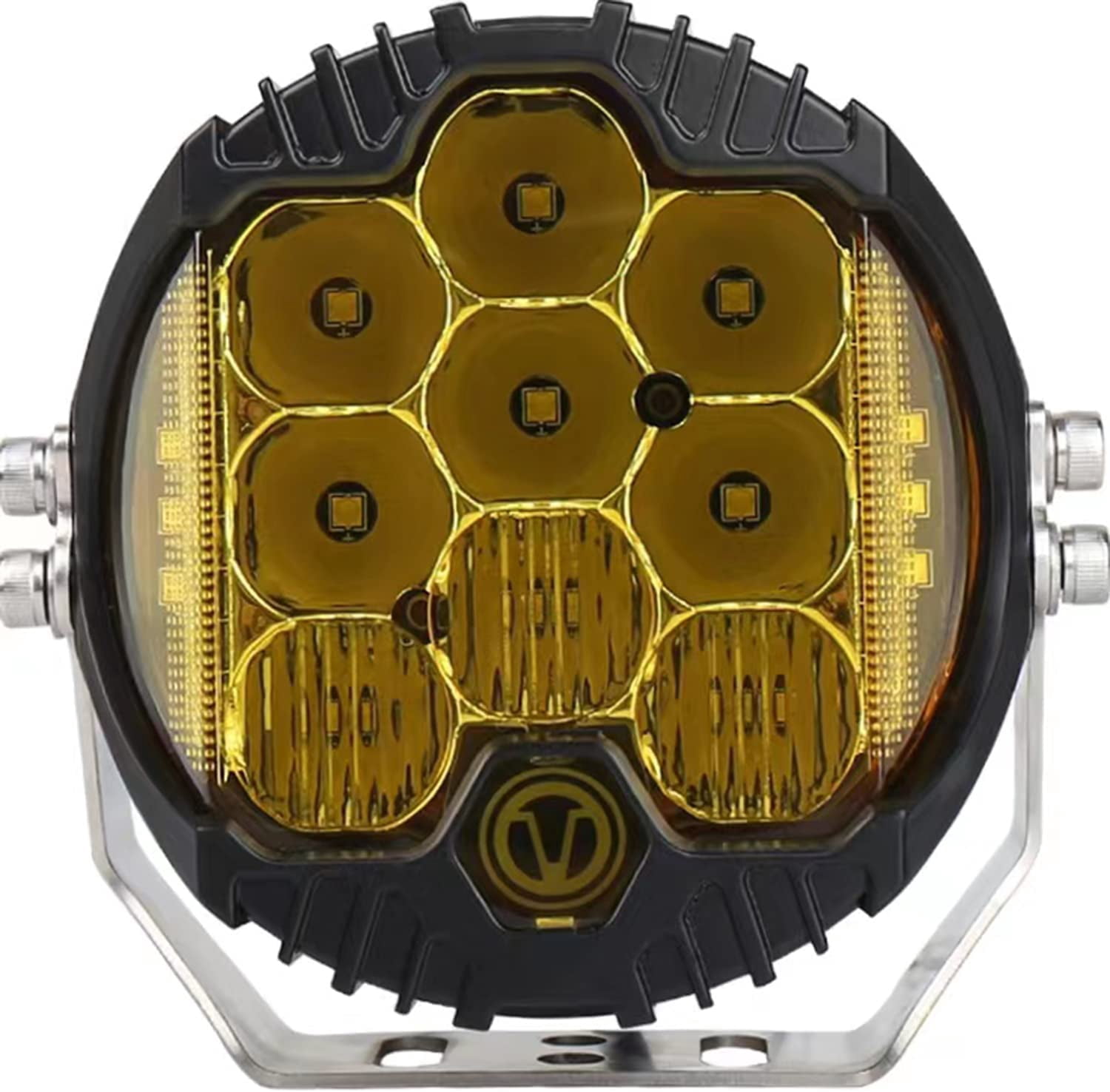 5 Inch 50W Amber Yellow LED Driving Lamp Work Light Bar Side Shooter ...