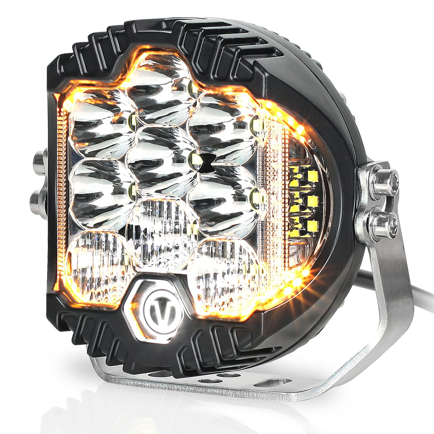 5 Inch 50W LED Driving Light, 5000LM Offroad Light IP67 Waterproof ...