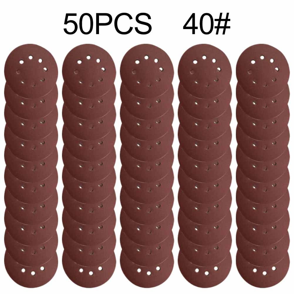 5 Inch 8 Hole Red Sand Flocked Orbital Sander Sandpaper Disc Sandpaper ...