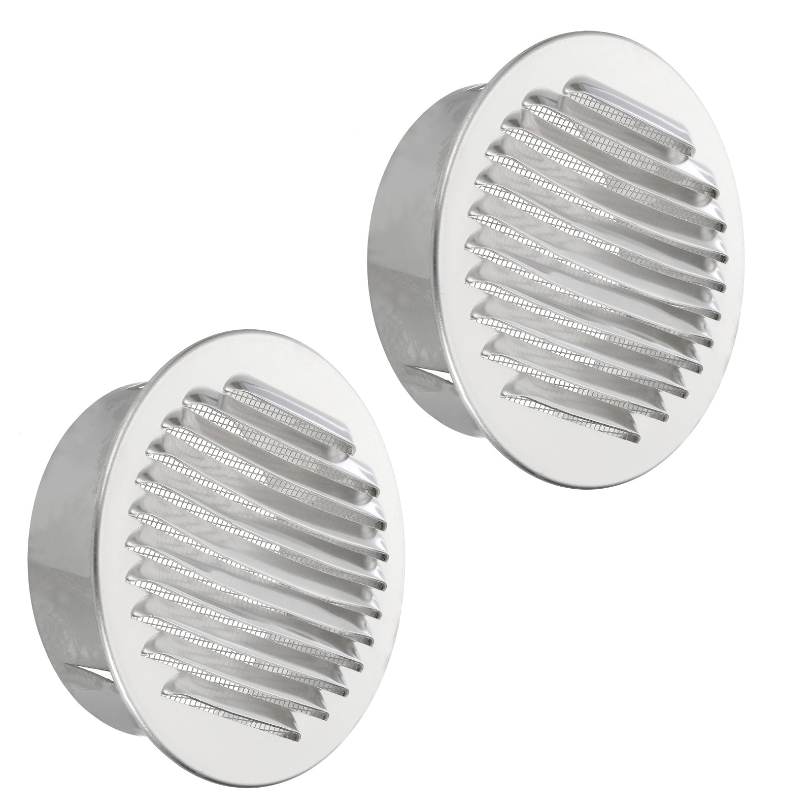 Uxcell Aluminum Universal Louvered Vent Cover Round Grille Ducting Air ...