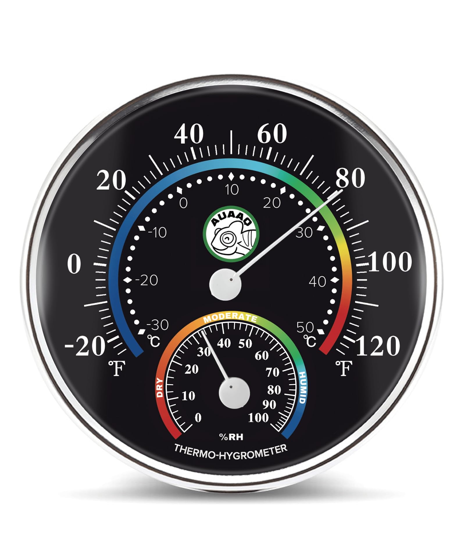 5 Inch Analog Reptile Thermometer & Humidity Gauge, Battery-Free ...