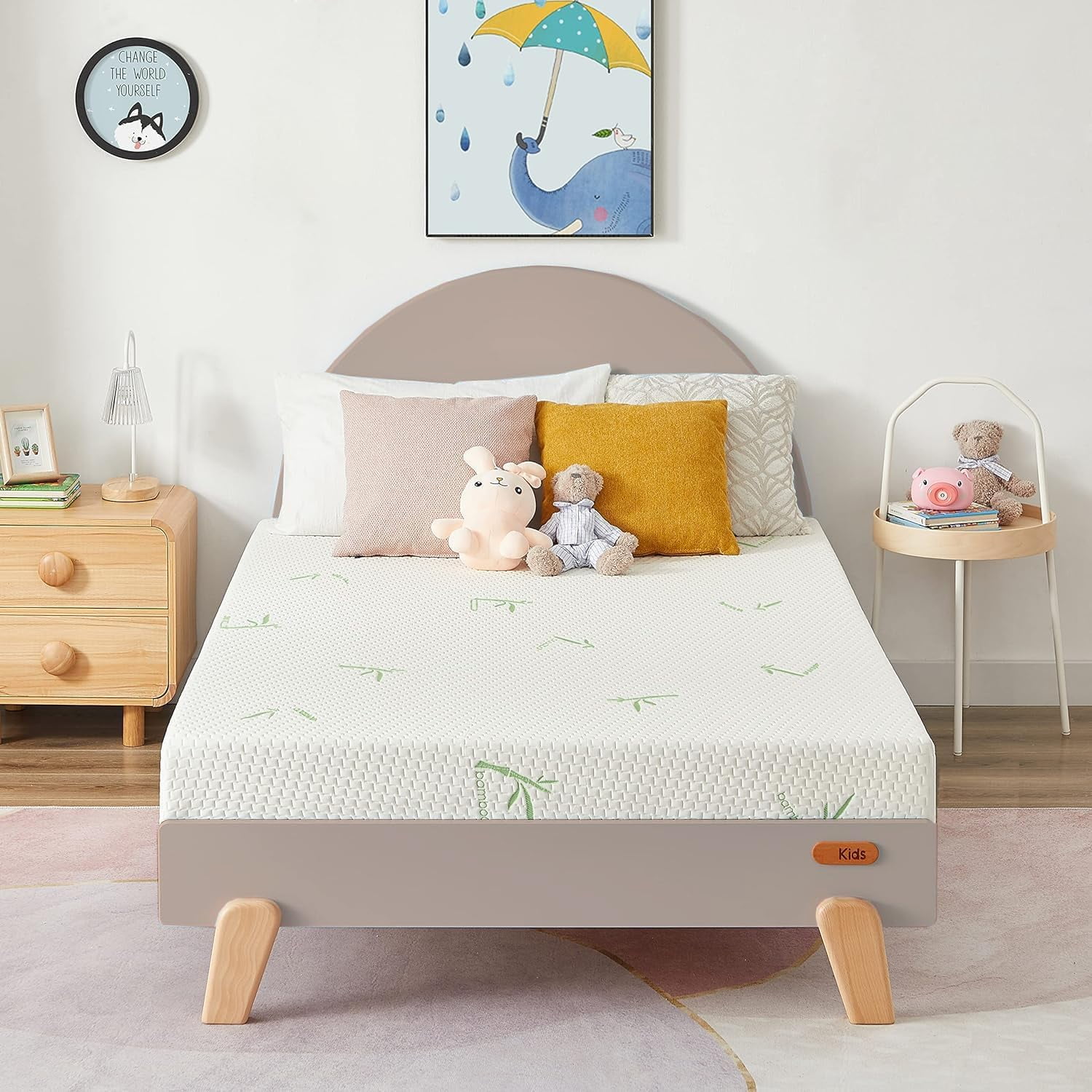 5 Inch Twin Size Bamboo Gel Memory Foam Mattress, Medium-Firm ...