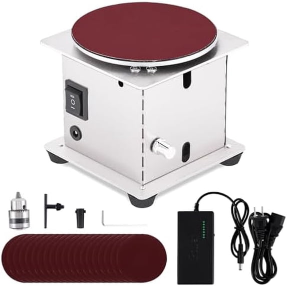 5 Inch Bench Disc Sander Stepless Speed Control, 6000RPM Electric Small ...