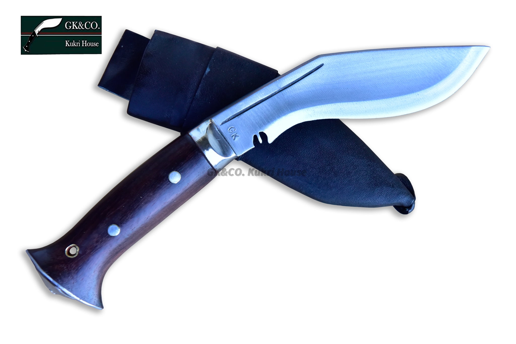 5 Inch Blade Panawal Jungle Full Tang Rosewood Handle Black Leather ...