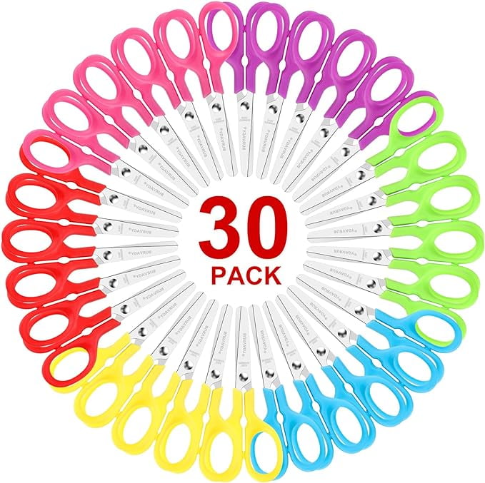 5 Inch Blunt-Tip Scissors for Kids, 30Pack Kids Scissors Bulk, Scissors ...