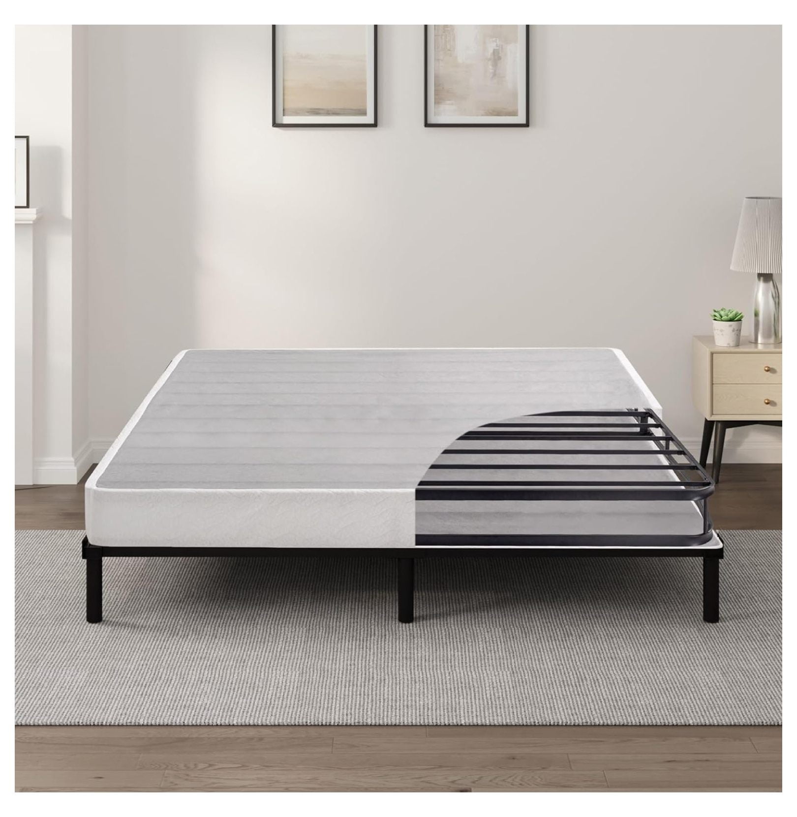 5 Inch Box Spring Full with Quick Assembly, Metal Sturdy Mattress ...