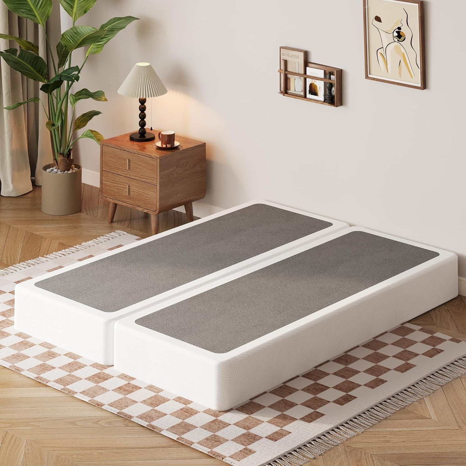 5 Inch Box Spring Queen Size Bed Base, Heavy Duty Metal Queen Mattress ...