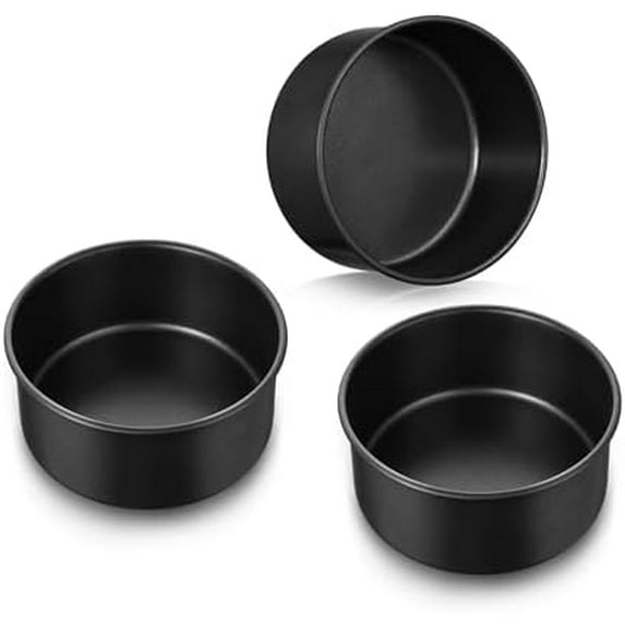 5 Inch Cake Pan Set of 3, Nonstick Stainless Steel Small Baking Pans ...