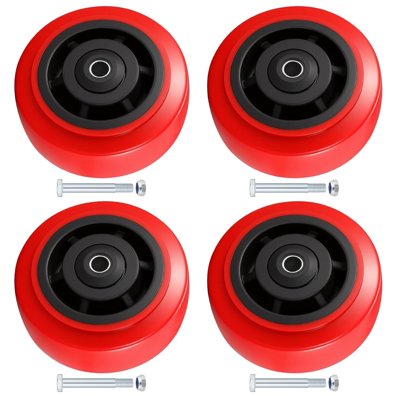 5 Inch Caster Wheel,Polyurethane Caster Set of 4 Load 3200 Lbs ...