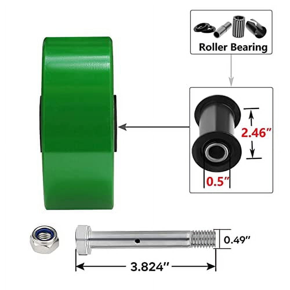 5 Inch Caster Wheels Heavy Duty, Polyurethane on Steel Wheel, Set of 4 ...