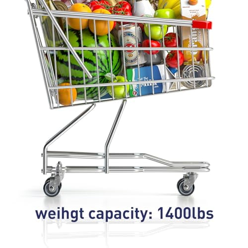 5 Inch Caster Wheels for Cart, 3/8" Axle Polyurethane Shopping Cart ...