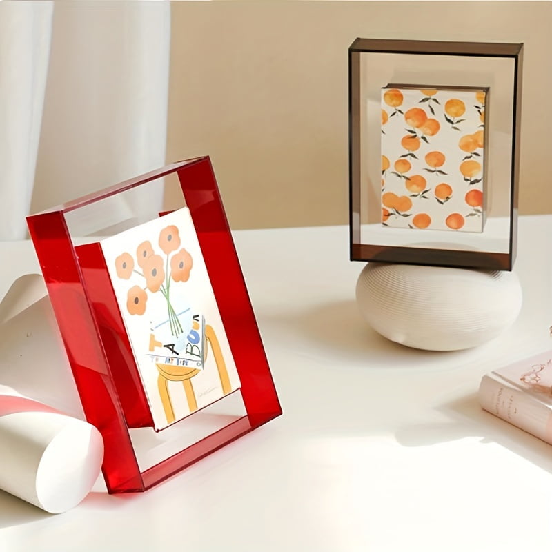 5 Inch Colorful Acrylic Photo Frame Box, DIY Poster Mounting Display ...