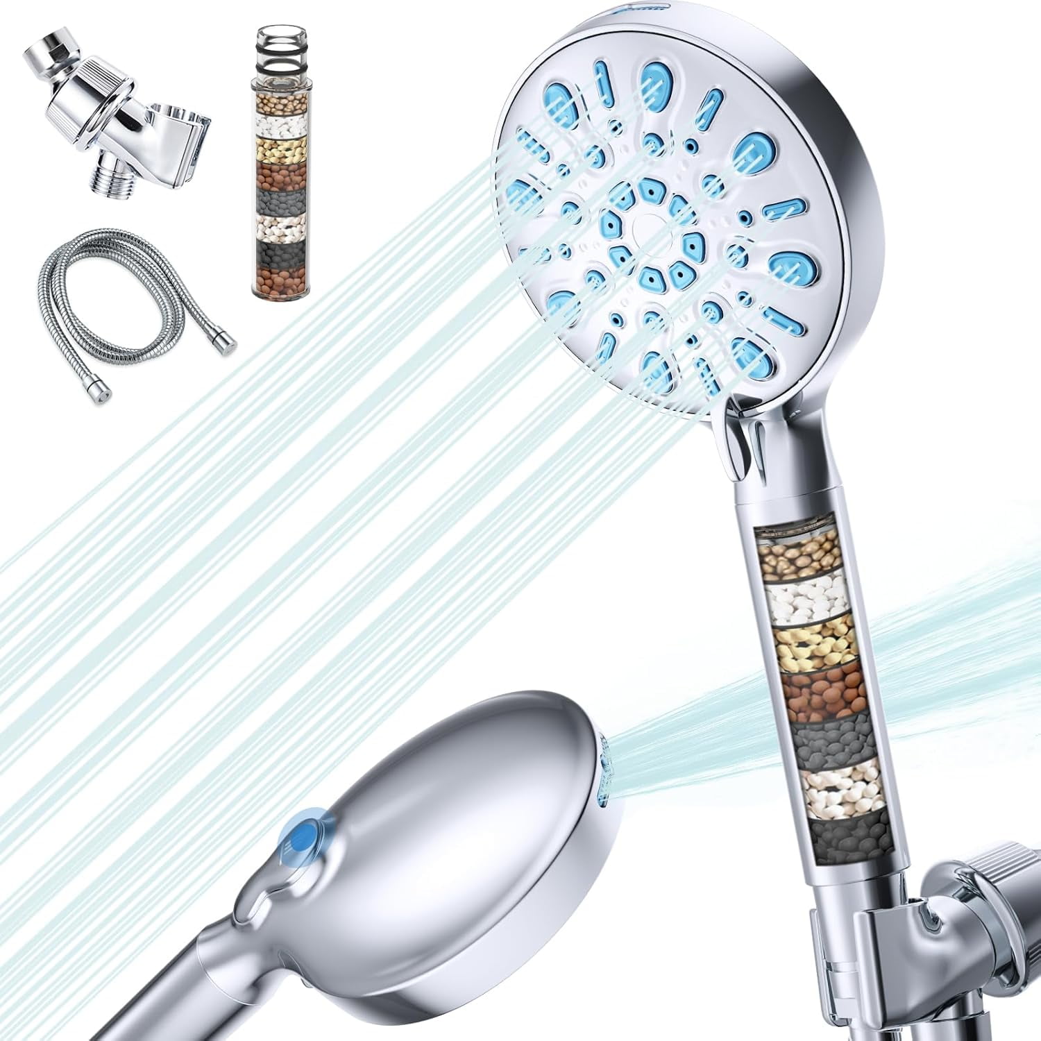 5 Inch Filtered Shower with Handheld, Removes Chlorine & Hard Water ...
