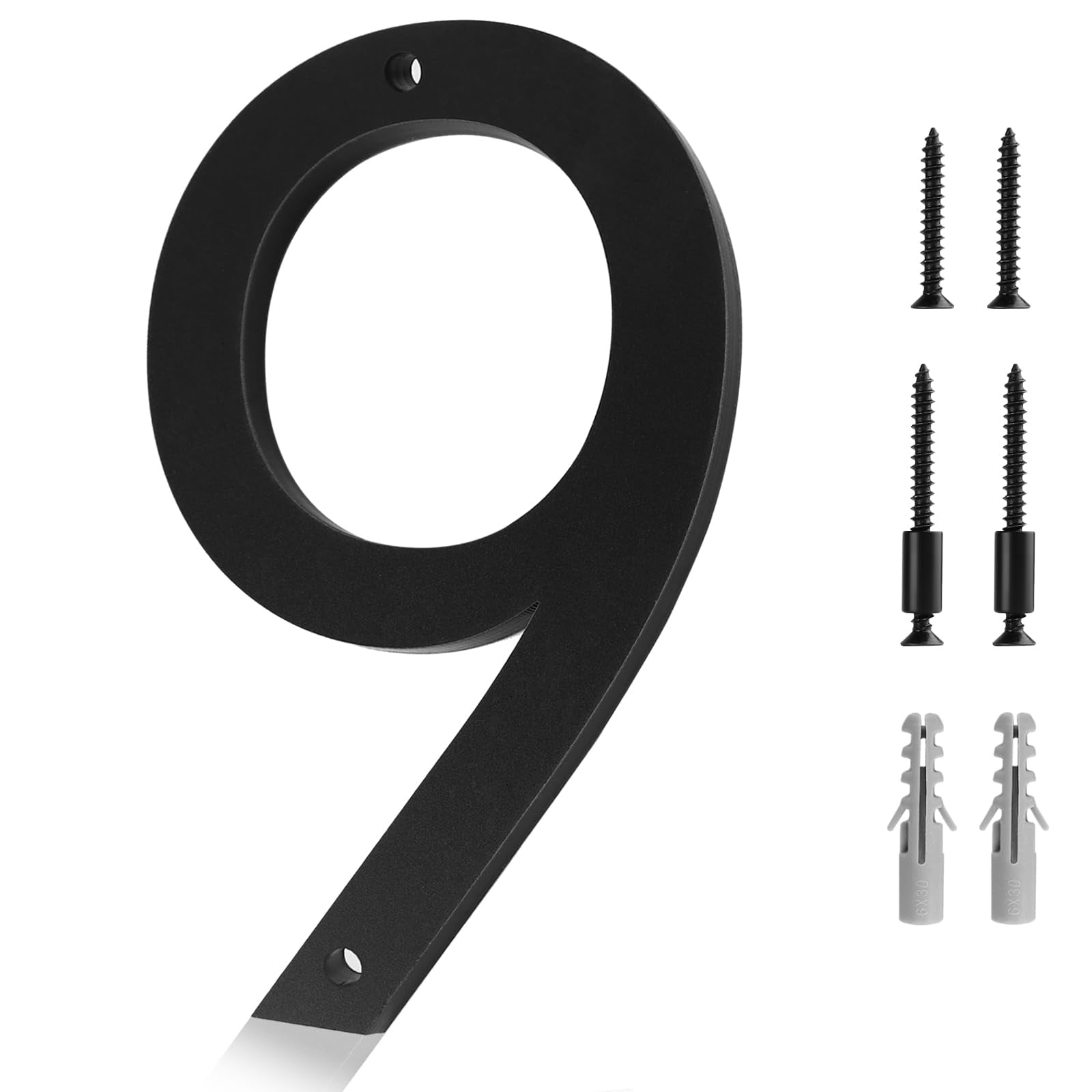 5 Inch Floating House Number 9 - Easy Installation With Screw Set ...