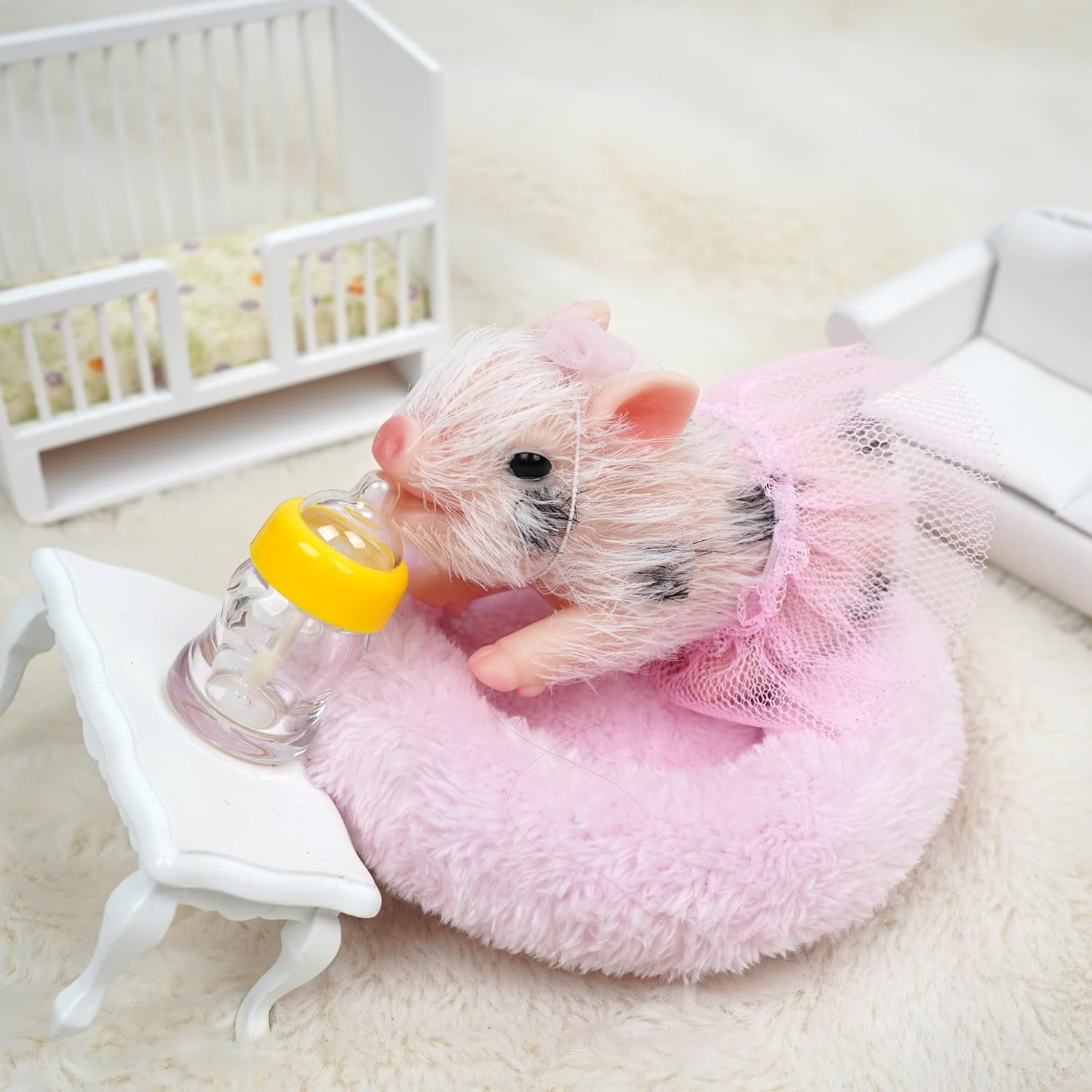 5 Inch Full Silicone Piglet Mini Realistic Silicone Full Body Animal ...