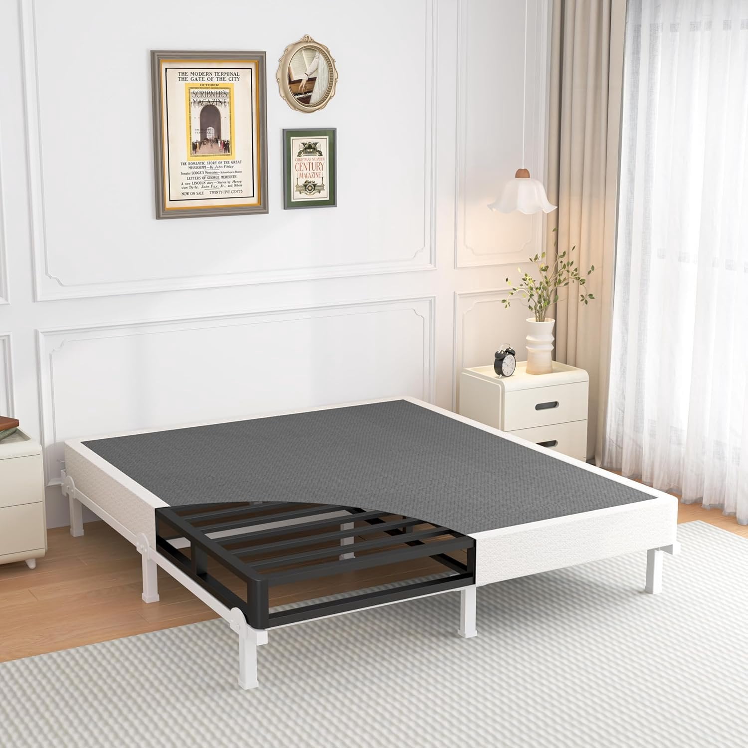 5 Inch Full Size Box Spring, Heavy Duty Metal Low Profile Bed Base ...