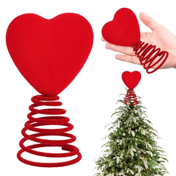 5 Inch Glitter Red Heart Mini Valentine's Day Tree Topper, 2026 New ...