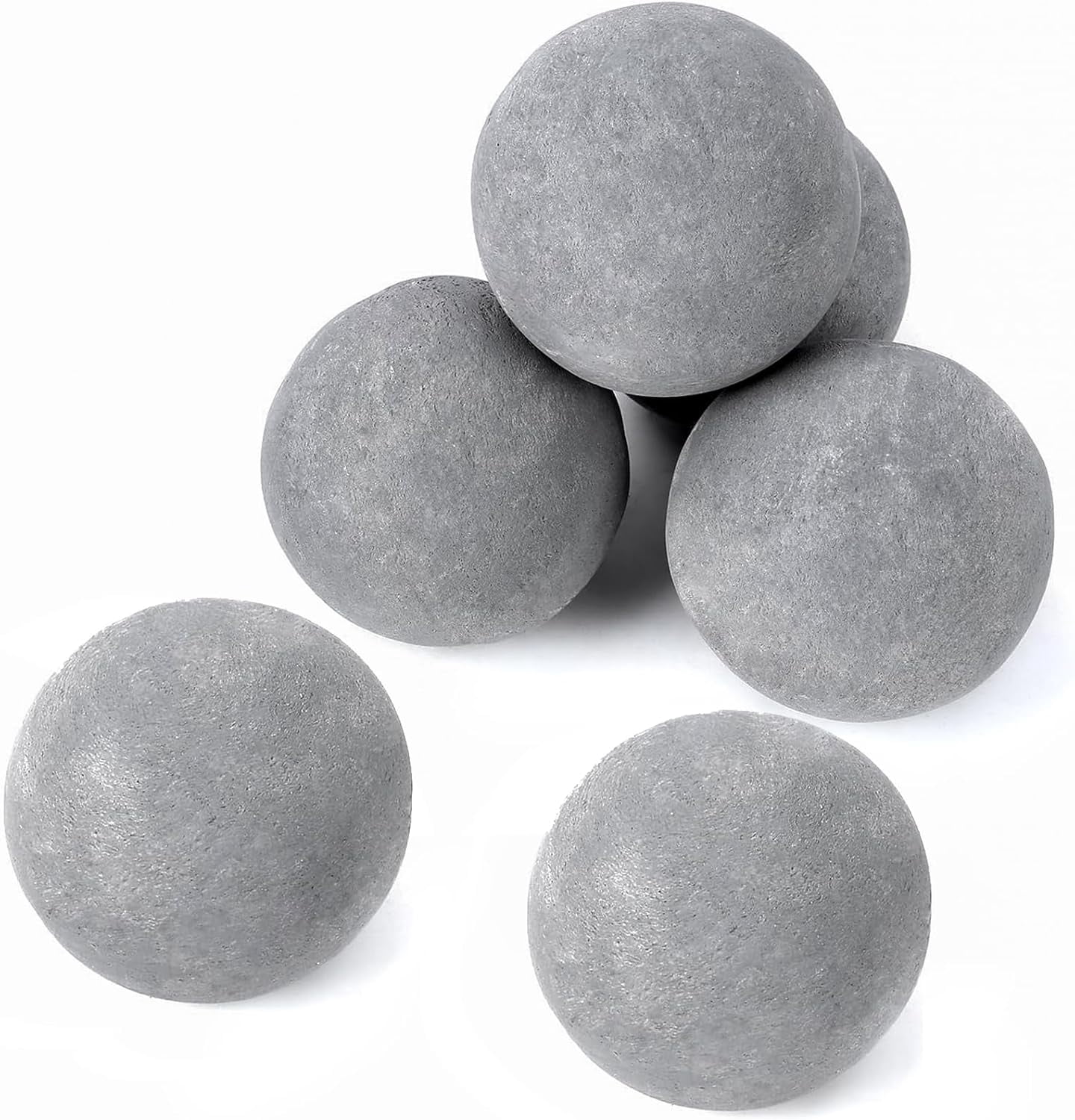 5-Inch Grey Round Ceramic Fire Balls – Tempered Firepit Spheres for ...