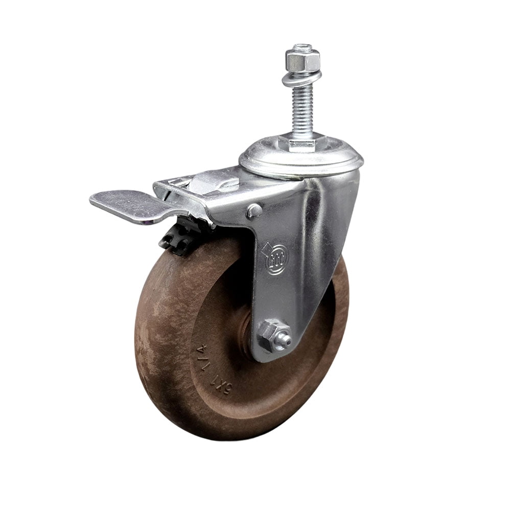 5 Inch High Temp Glass Filled Nylon 10mm Stem Caster with Total Lock ...
