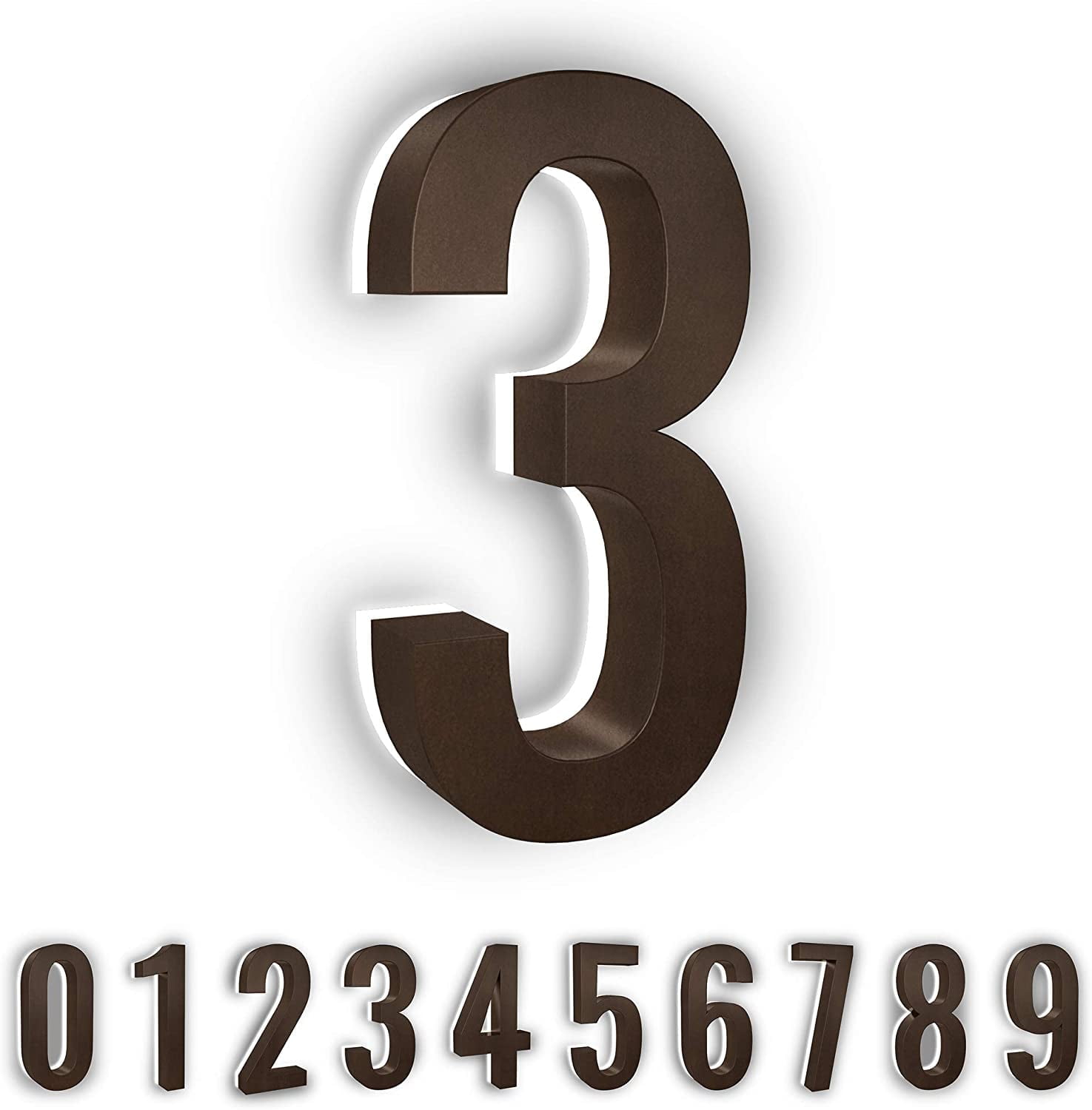 5 Inch House Numbers, Stainless Steel, Backlit LED 6000K Illuminated ...