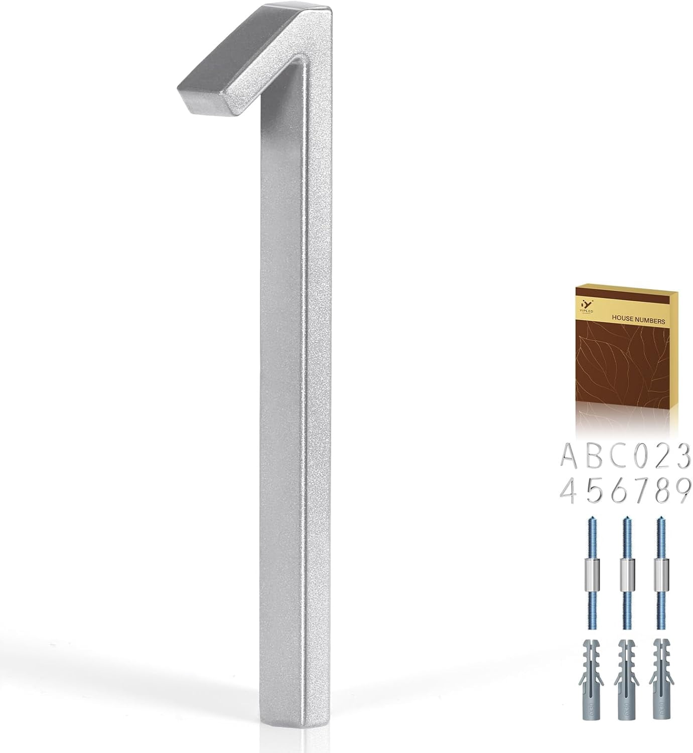 5 Inch House Numbers for Outside, Metal Address Number 1 - Modern ...