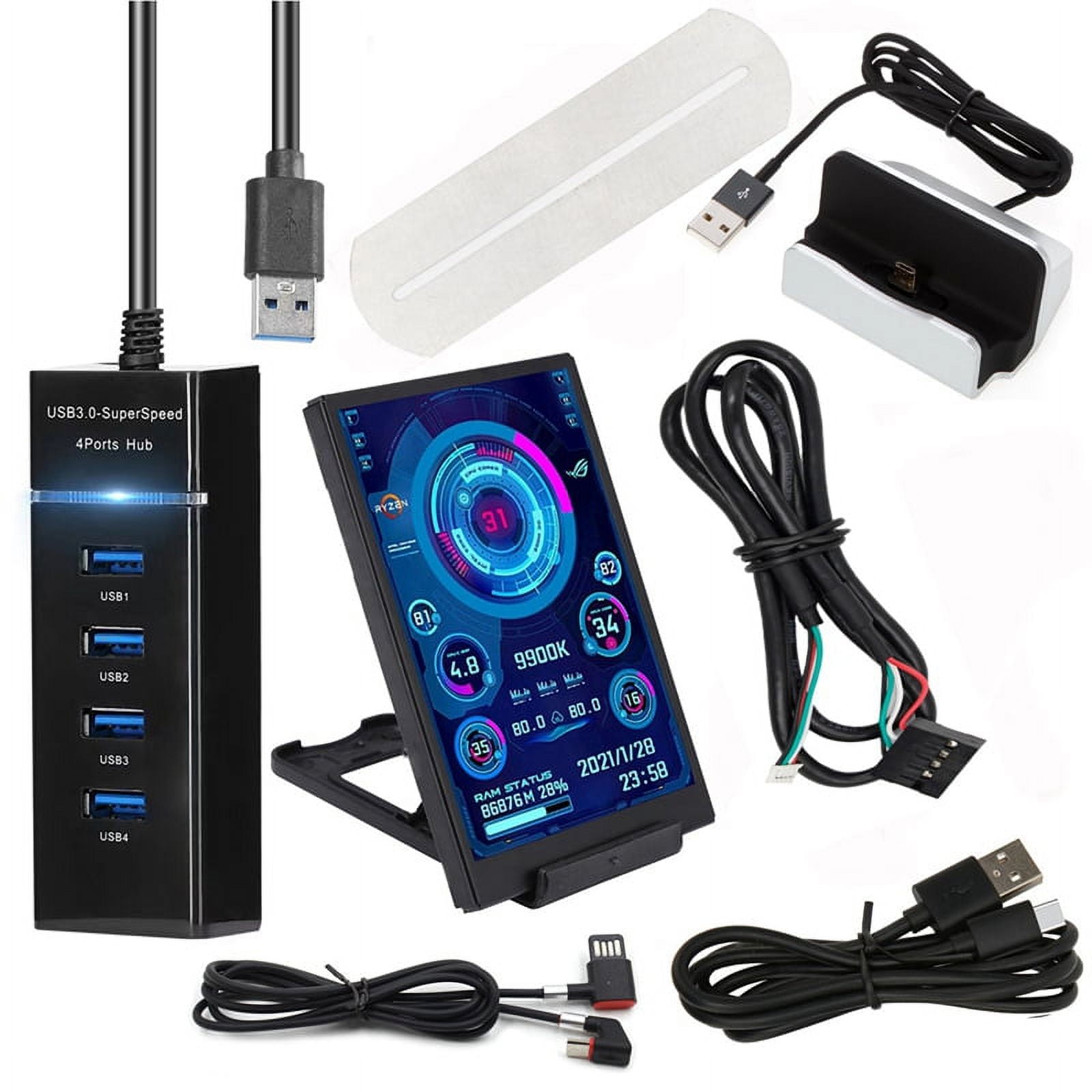 5 Inch IPS Computer Secondary Screen Computer LCD Monitor Display USB ...