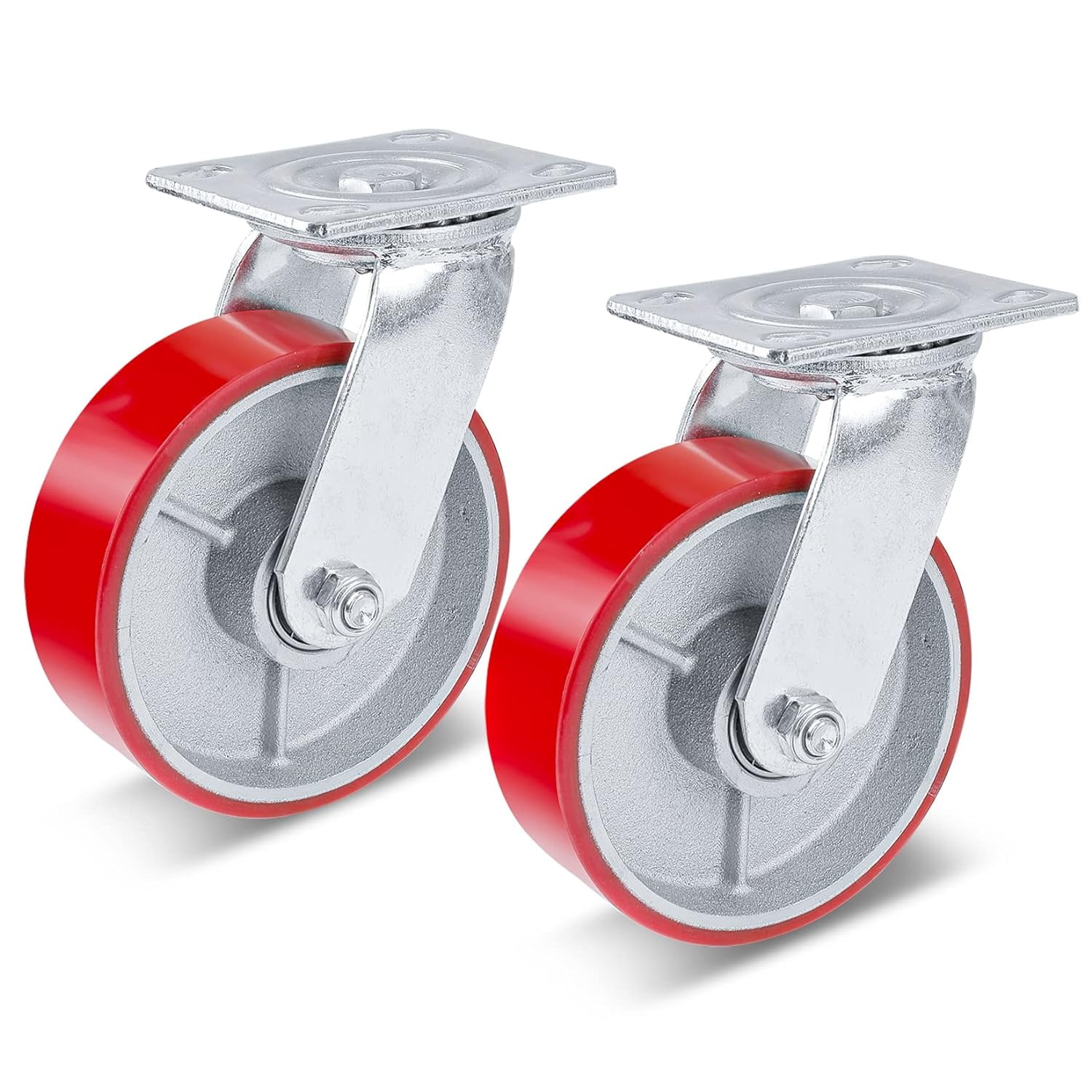 5 Inch Industrial Casters Set of 4, Heavy Duty Casters with Brake 4000 ...