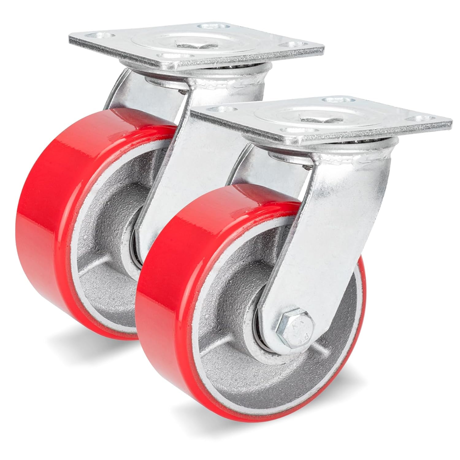 5 Inch Industrial Casters Set of 4, Heavy Duty Casters with Brake 4000 ...