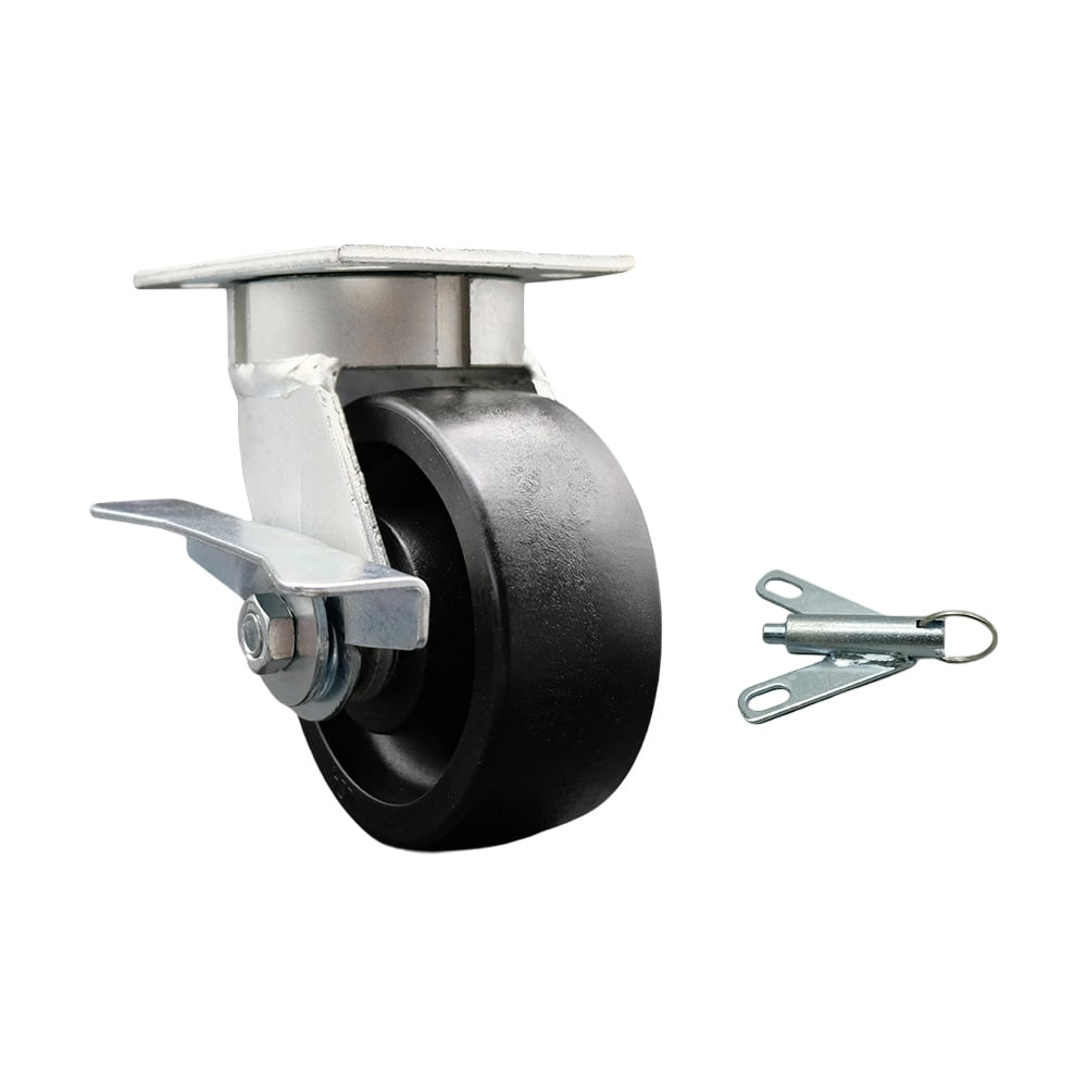 5 Inch Kingpinless Glass Filled Nylon Wheel Caster with Brake and ...
