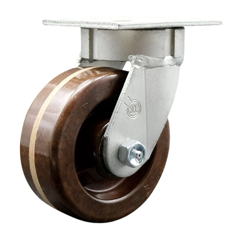 5 Inch Kingpinless High Temp Phenolic Wheel Swivel Top Plate Caster SCC - Walmart.com