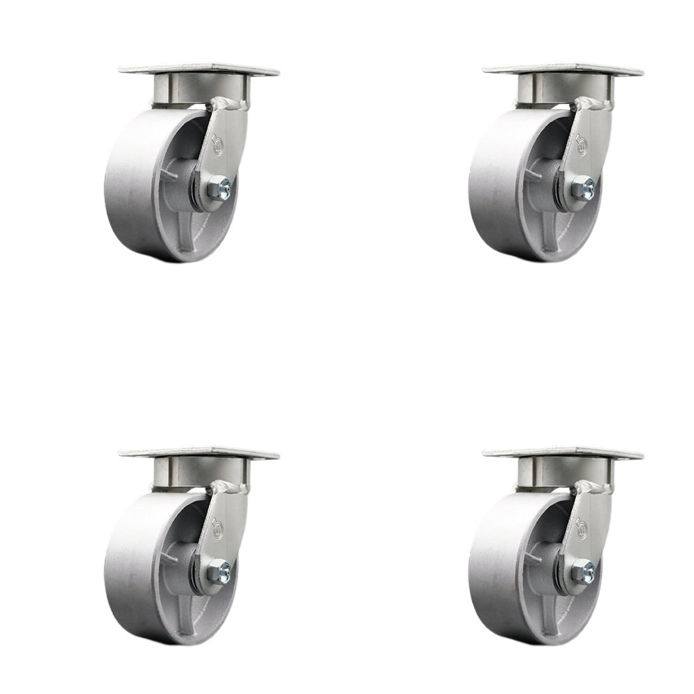 5 Inch Kingpinless Semi Steel Wheel Swivel Caster Set with Swivel Lock ...