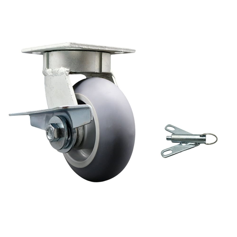 5 Inch Kingpinless Thermoplastic Rubber Wheel Caster with Brake and ...