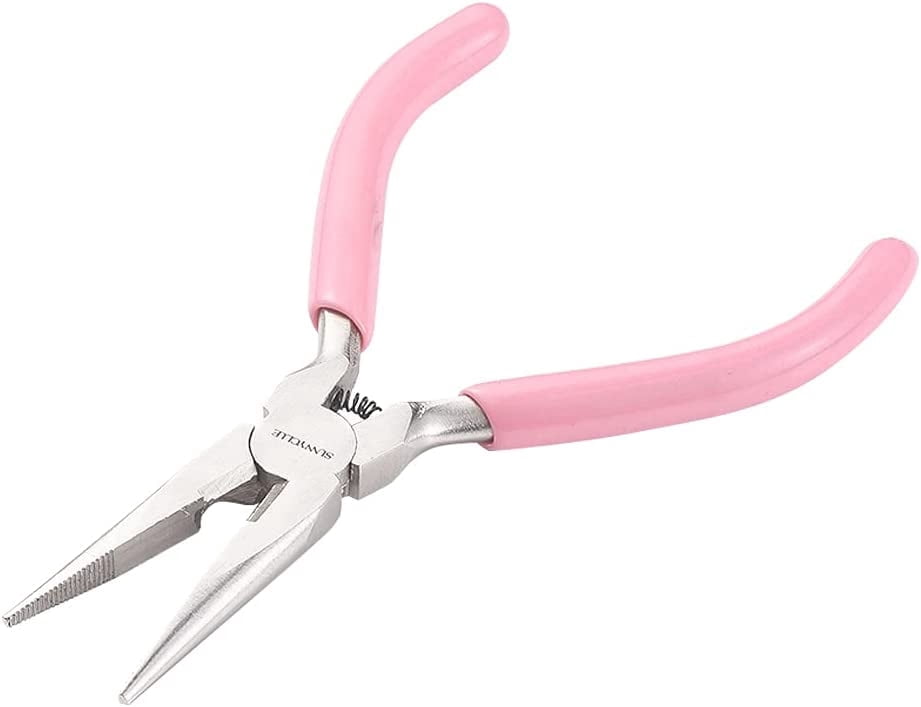 5 Inch Long Chain Nose Pliers with Serrated Jaws Mini Precision Pliers ...