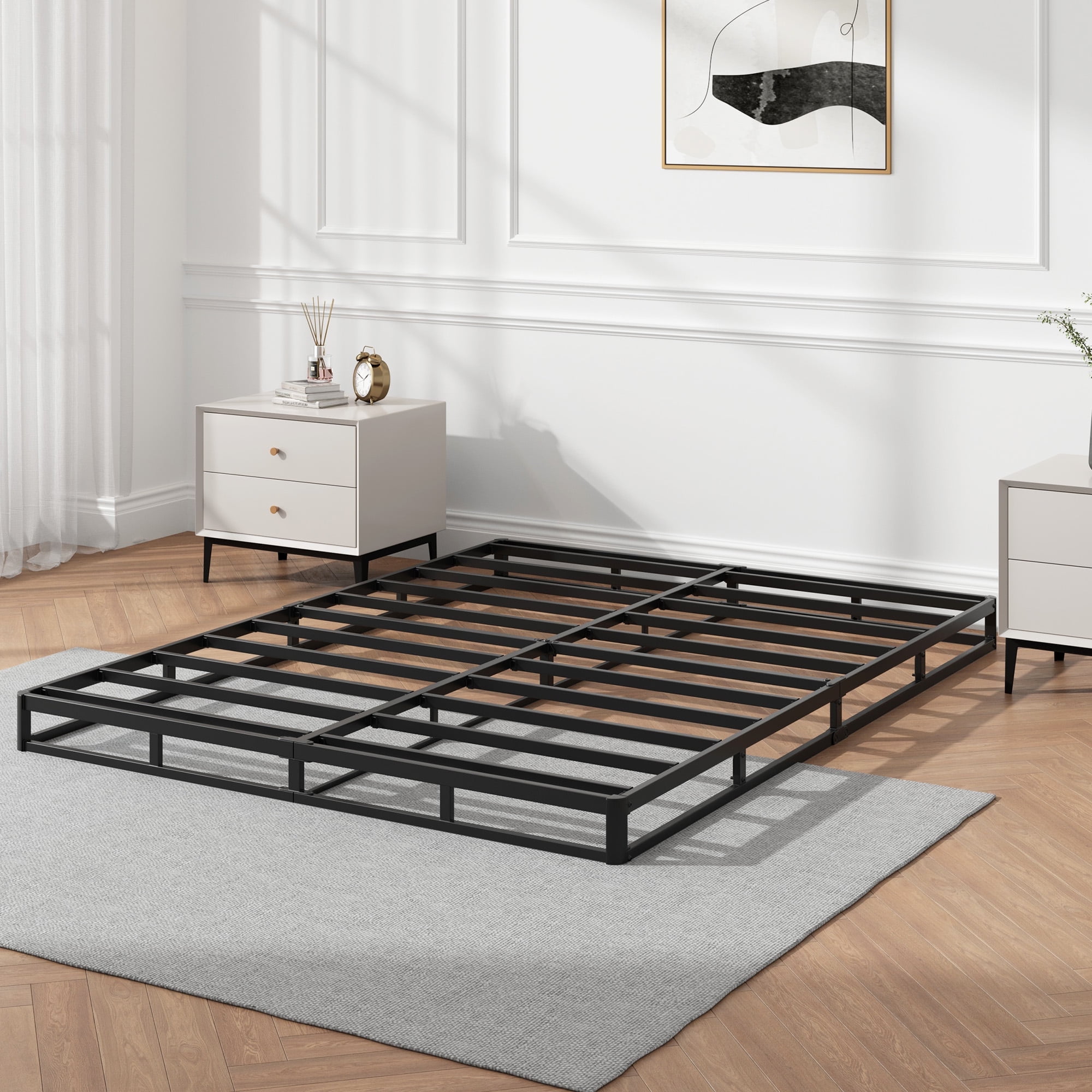 5 Inch Low Profile Queen Box Spring Only with Fabric Cover Mattress ...