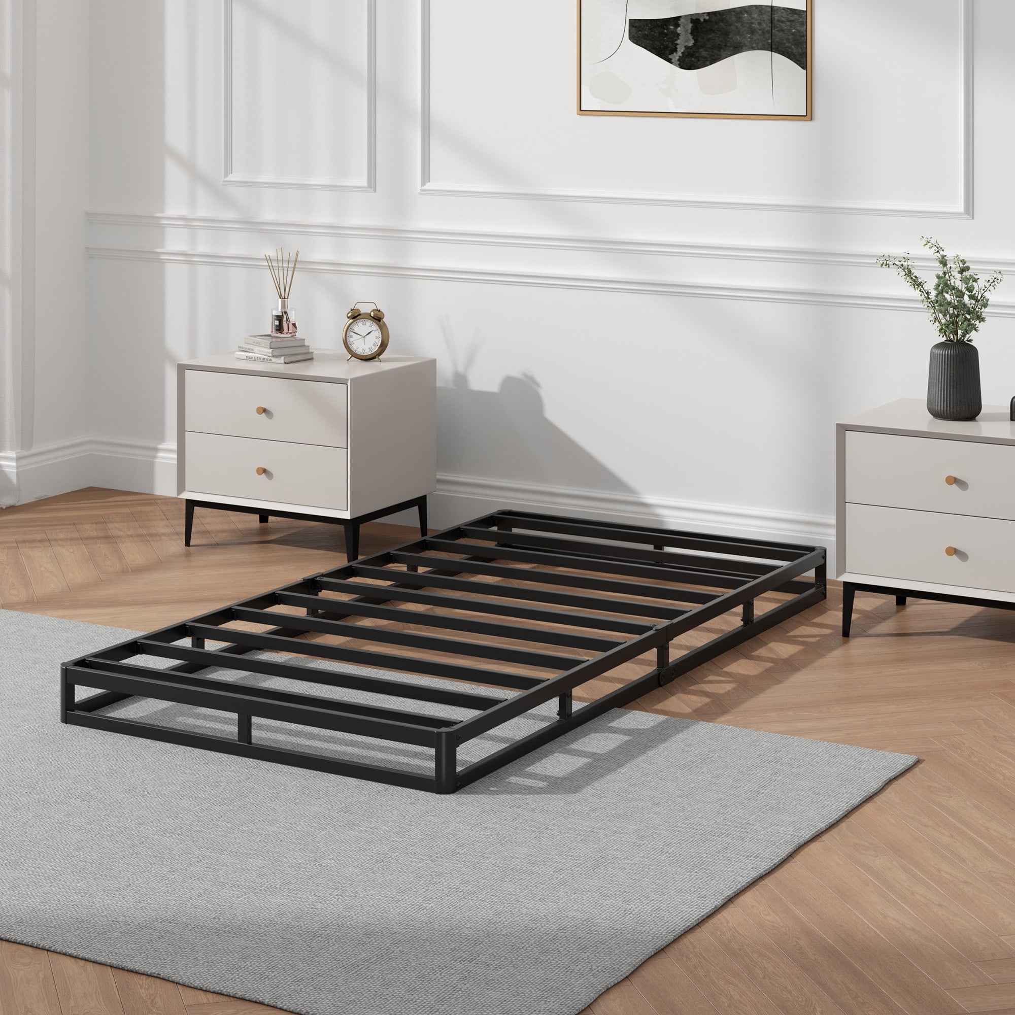 5 Inch Low Profile Twin Box Spring Only with Fabric Cover Mattress ...