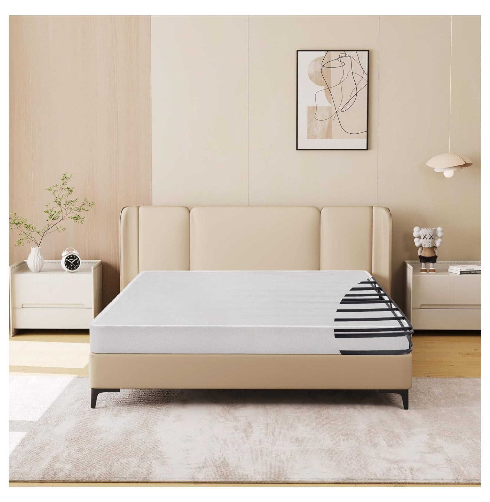 5 Inch Metal Box Spring with Quick Assembly, Sturdy Mattress Foundation ...