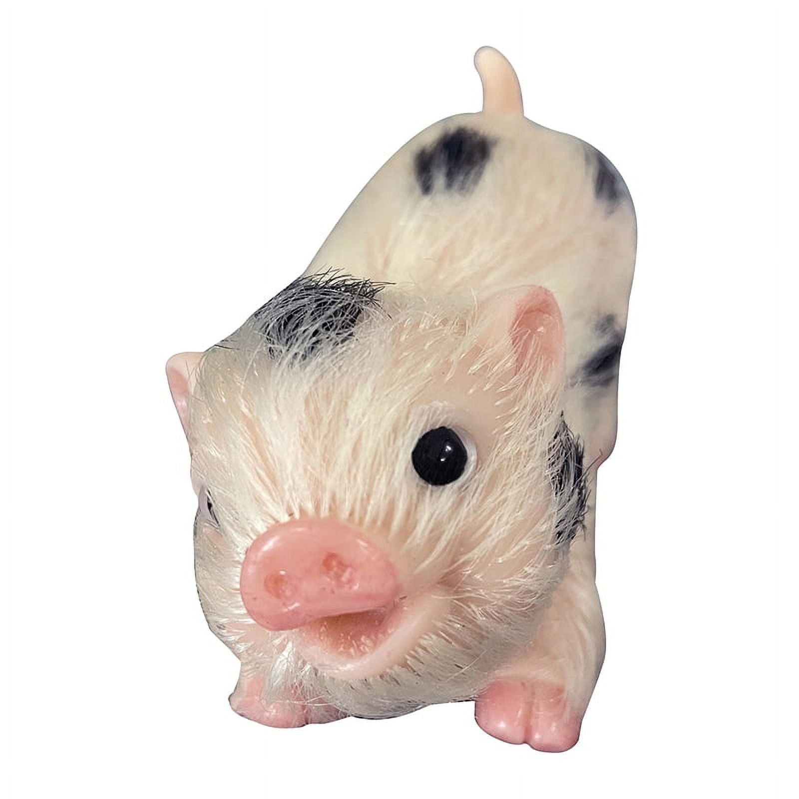 5 Inch Mini Dolls Silicone Lifelike Pig,Cute Black Polka Dot Baby Pig ...